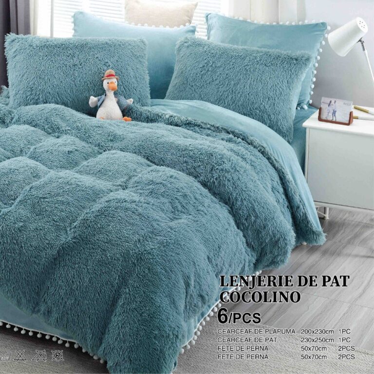 Set Lenjerie Super Pufoasa Cocolino, Model Fluffy, 6 Piese, Pat 2 ...