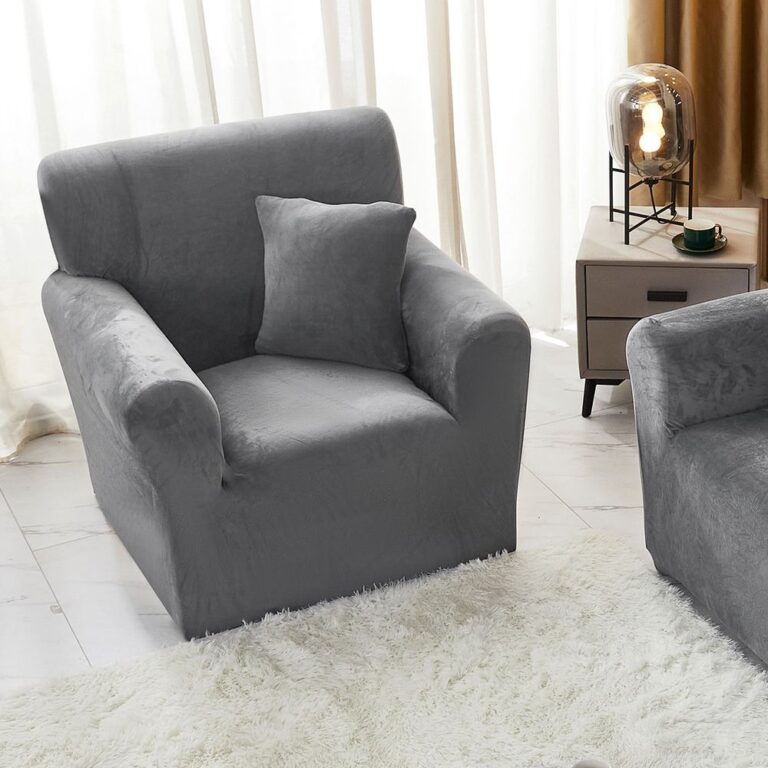 Set Husa Elastica pentru Fotoliu din Catifea + Fata de Perna, Marime ...